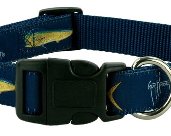 Guy Harvey Bull Dolphin Dog Collars From Navy Pink & Seaform | Etsy