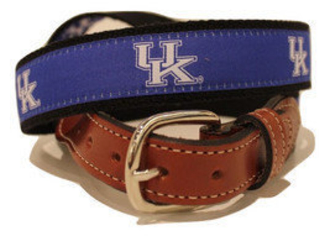 University of Kentucky Men's Web Leather Belt. Licensed UK Products. - Etsy