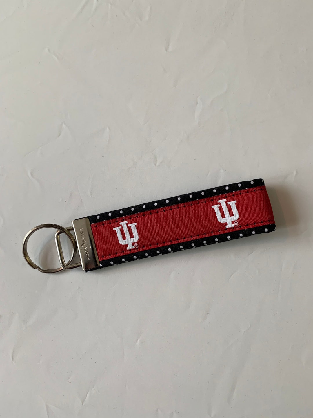 Indiana University Wristlet Fob Key Chain With Polka Dots - Etsy