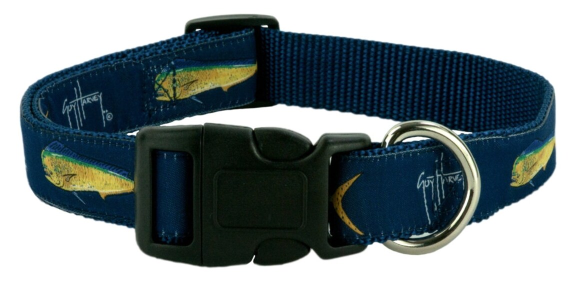 Guy Harvey Bull Dolphin Dog Collars- From Navy, Pink & Seaform - Etsy