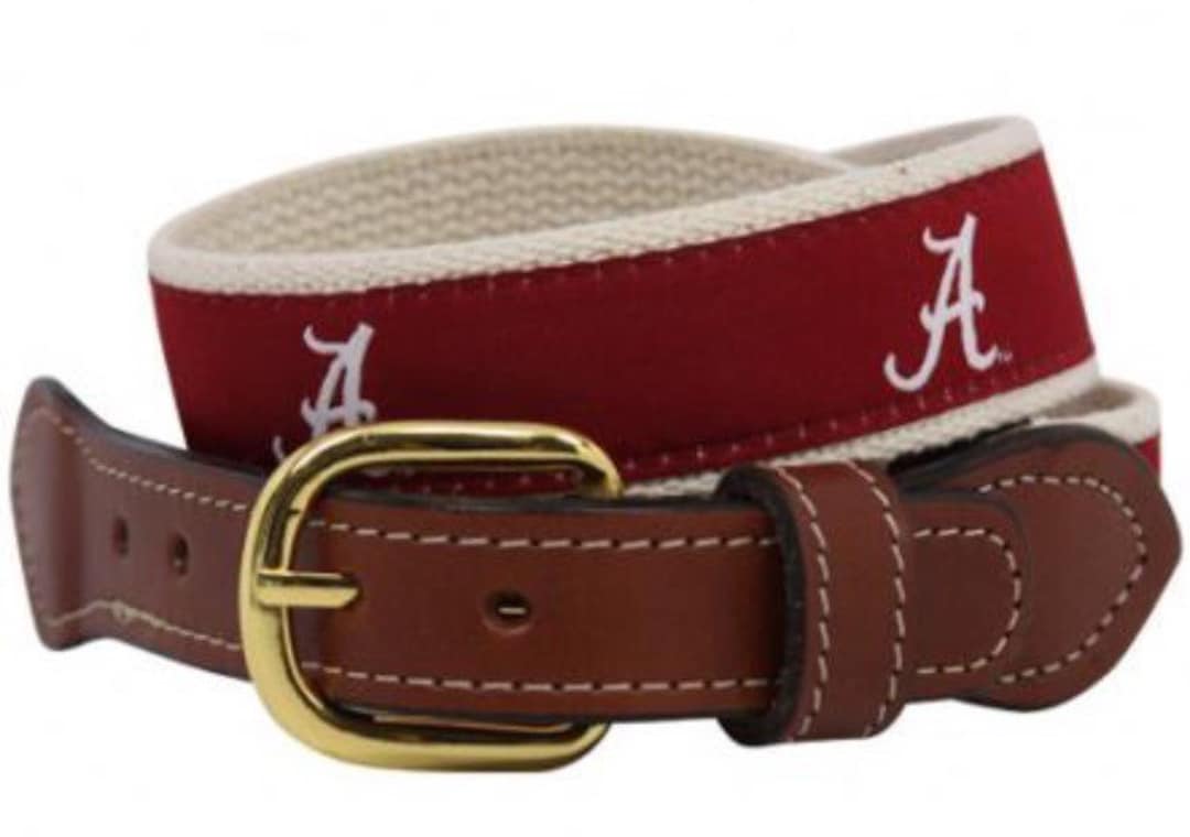 University of Alabama Web Leather Belt - Etsy