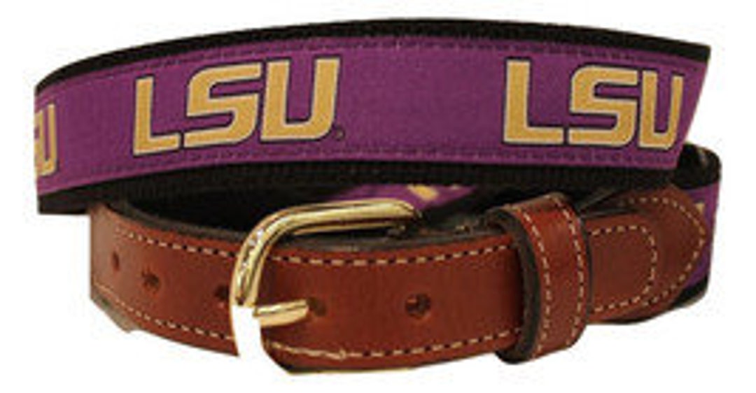 LSU Men's Web Leather Belt - Etsy