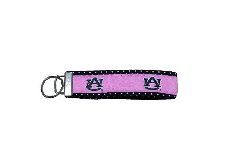 Auburn University Wrislet Keychain With Polka Dot Web. - Etsy