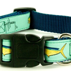 Guy Harvey Bull Dolphin Dog Collars- From Navy, Pink & Seaform - Etsy