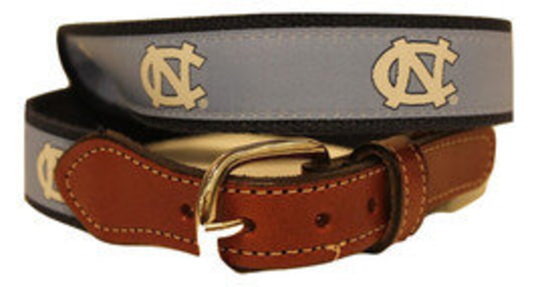 Officially Licensed UNC Tar Heels Ribbon Belt | Woven Logo, Leather ...