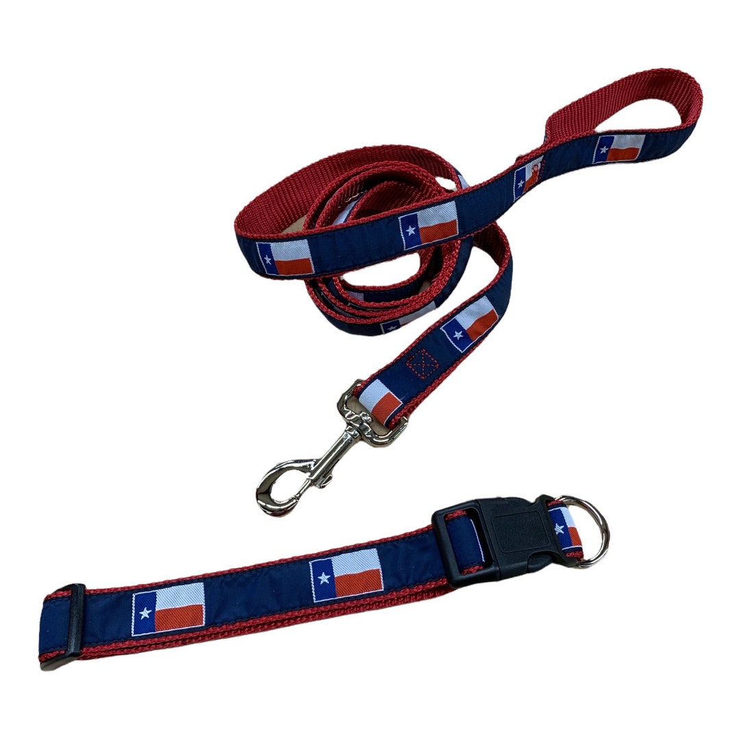 Texas Flag Dog Collar and Matching Dog Leash - Etsy