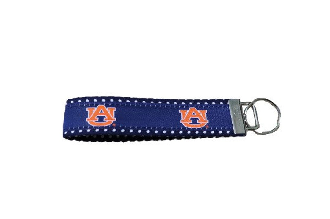 Auburn University Wrislet Keychain With Polka Dot Web. Licensed Auburn ...