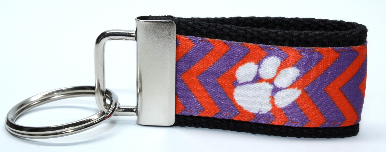 Clemson University Tiger Paw Web Key Chains - Etsy