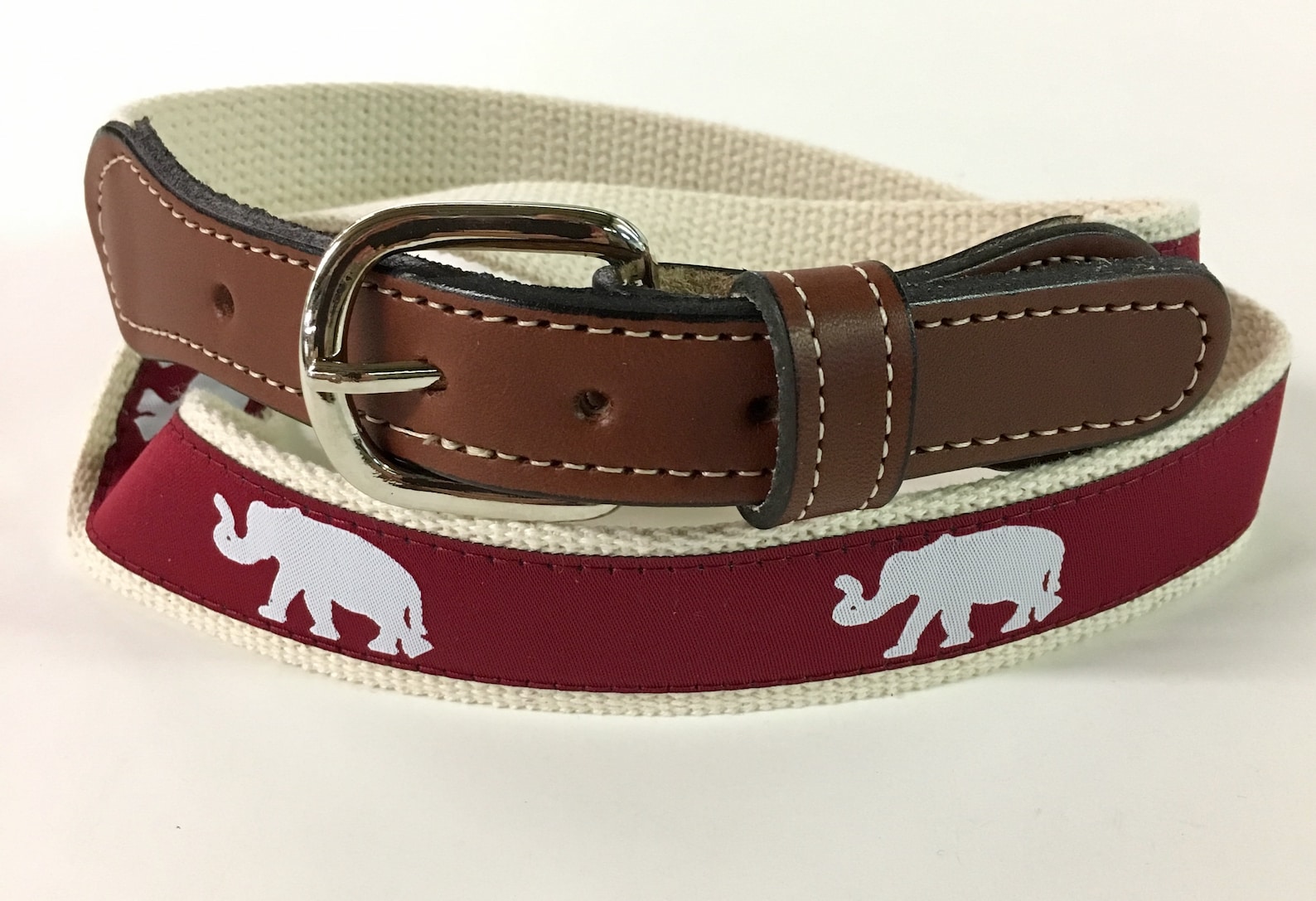 University of Alabama Elephant Web Leather Belt - Etsy