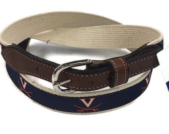 University of Virginia Tech Men's Web Leather Belt - Etsy