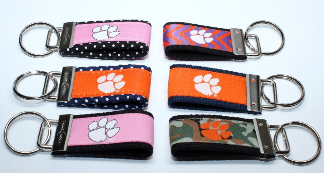 Clemson University Tiger Paw Web Key Chains - Etsy