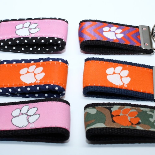 Clemson University Tiger Paw Web Key Chains - Etsy