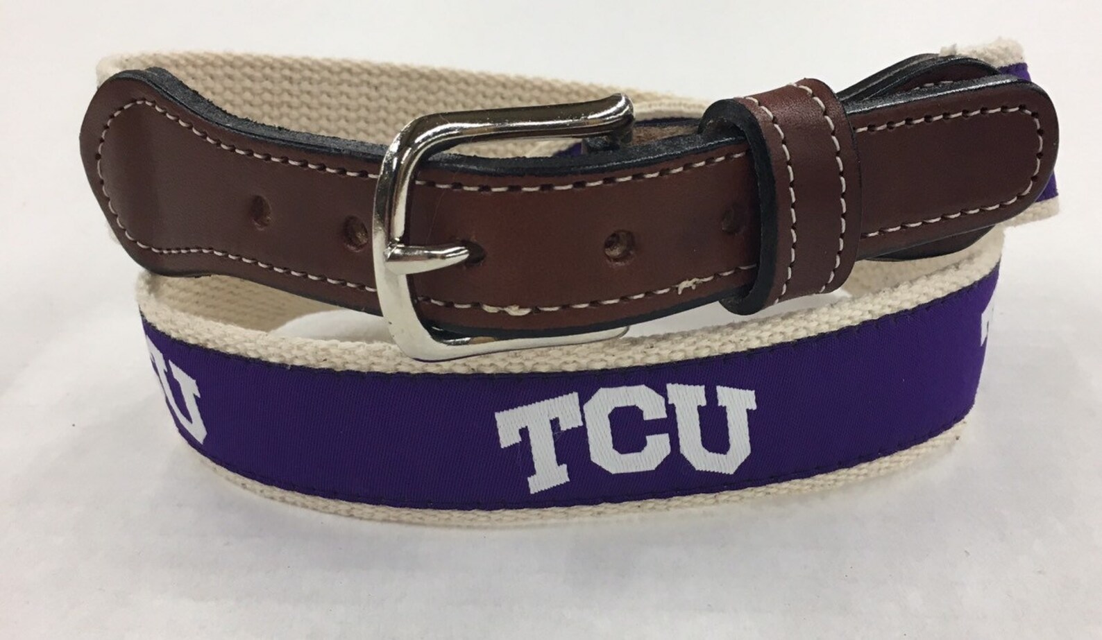 Texas Christian University TCU Men's Web Leather Belt - Etsy