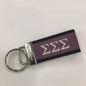Greek Letter Sigma Sigma Sigma Sorority Web Key Chain Fob - Etsy