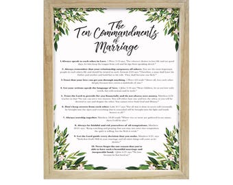 10 Commandments for Marriage Personalized Framed Print or Digital ...