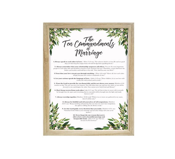 The Ten Commandments of Marriage Digital Print | Etsy