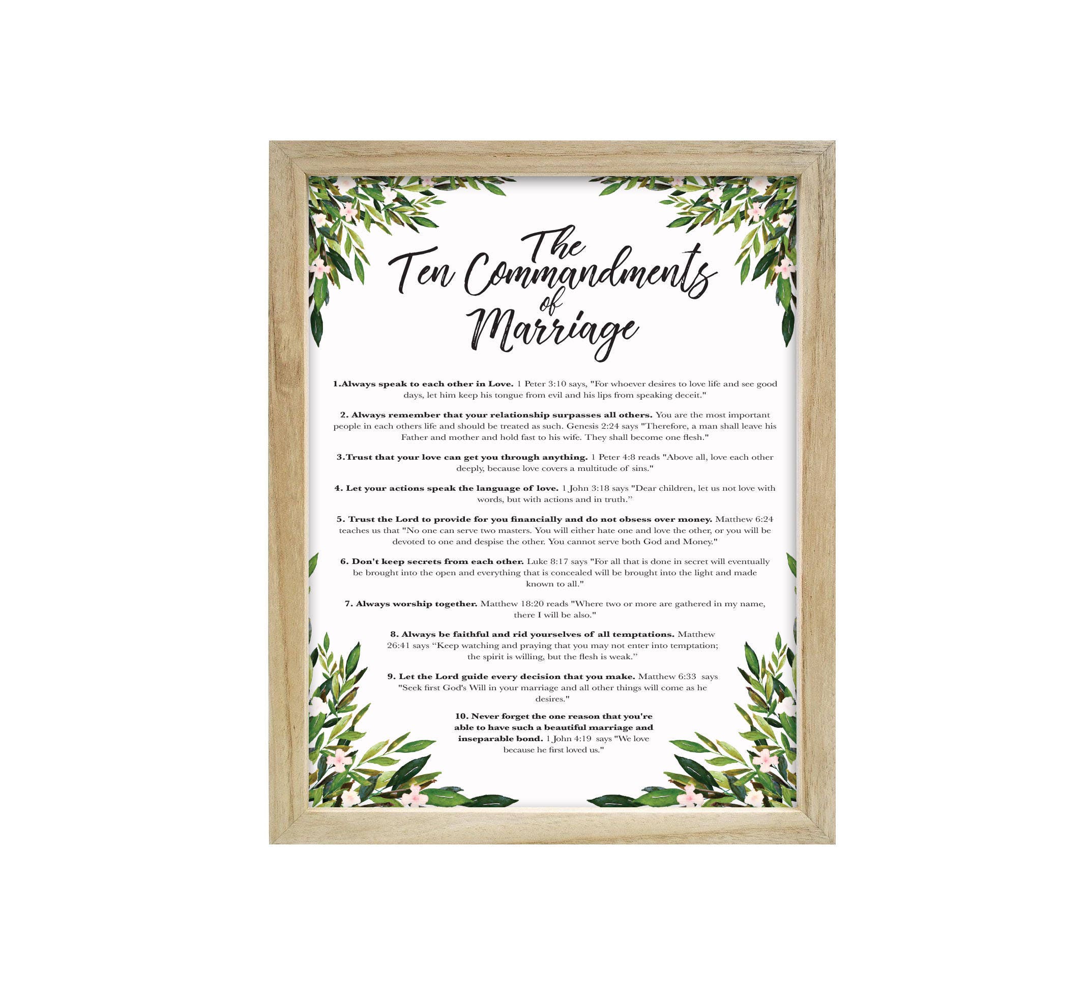 The Ten Commandments of Marriage Digital Print - Etsy