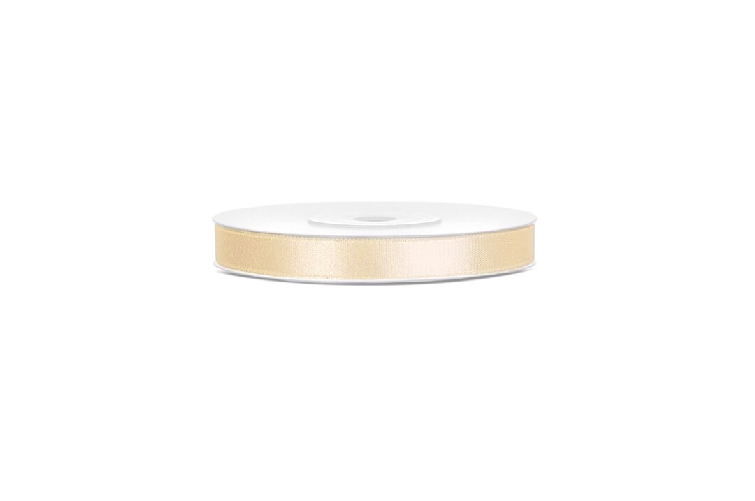 25 M Satin Ribbon Cream in 6, 12 or 25 Mm Width, Gift Ribbon in One ...