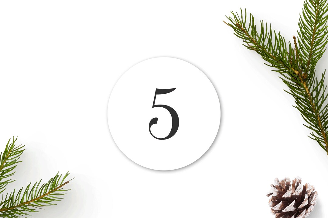 Minimalist Advent Calendar Numbers Stickers, Advent Numbers 1-24 ...