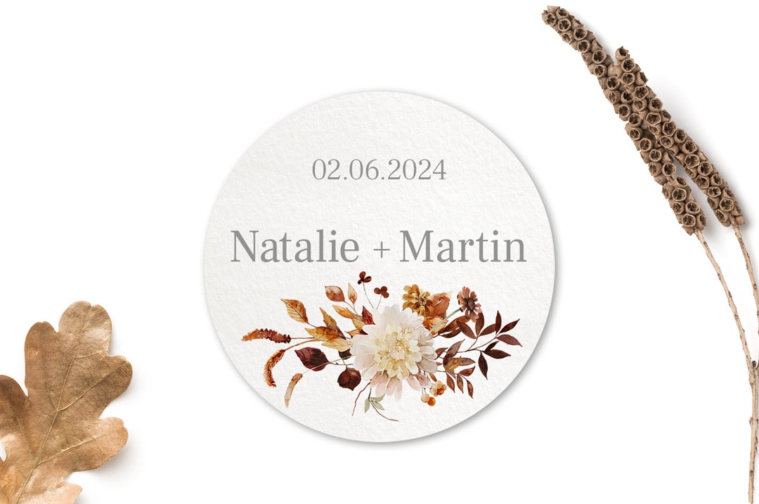 Wedding Invitation Stickers Personalized Wedding Stickers 40mm Wedding ...