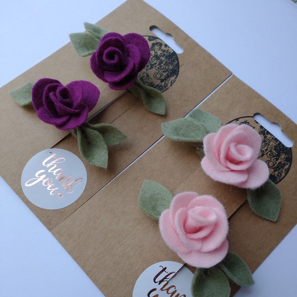 Felt Hair Clips - Etsy