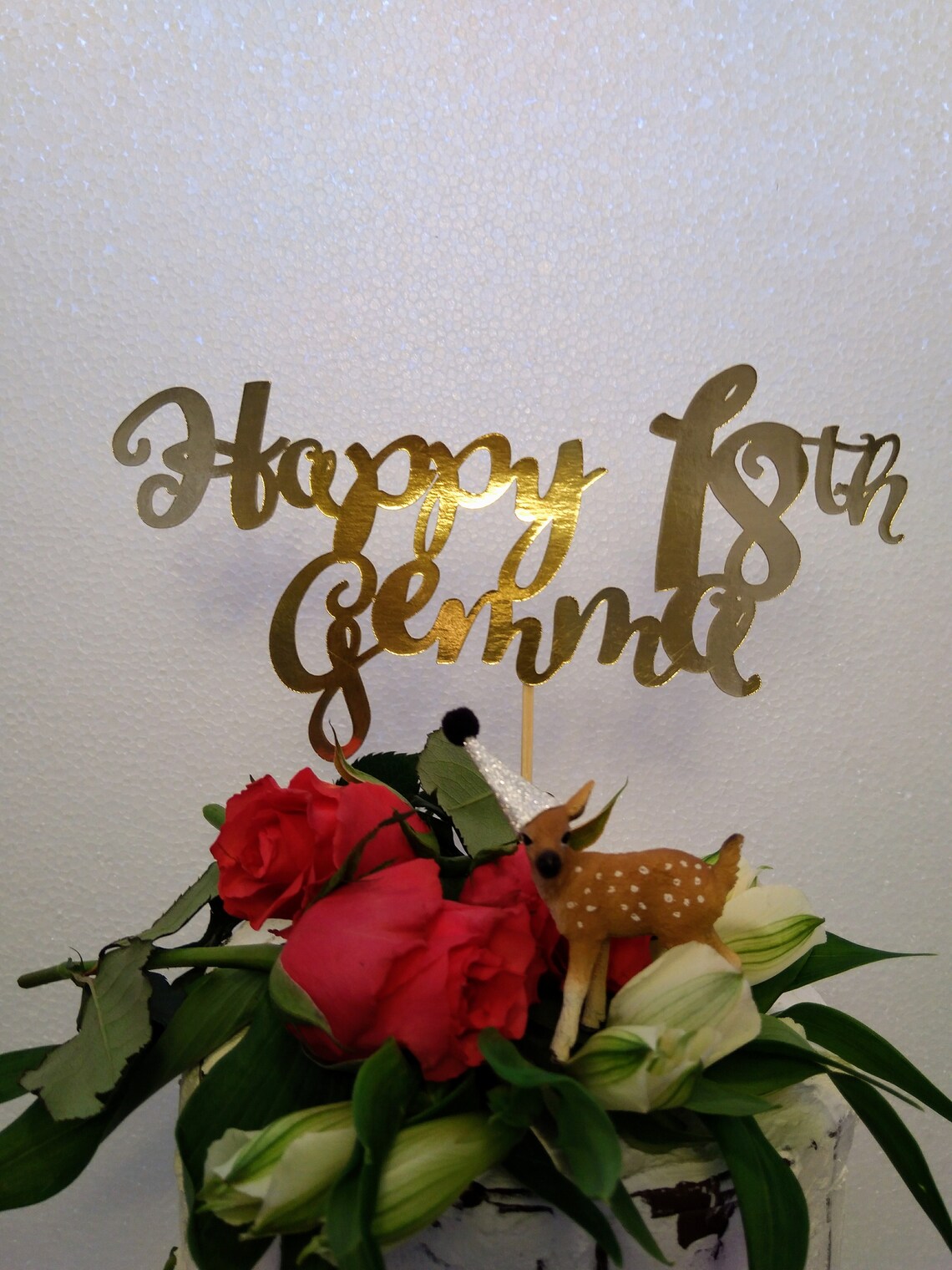 Cake Topper Personalized Mirror Card Cake Decoration Happy - Etsy