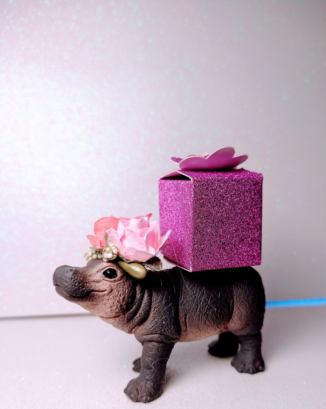 Schleich Baby Hippo Cake Topper, Add Your Own Accessories, Personalized ...