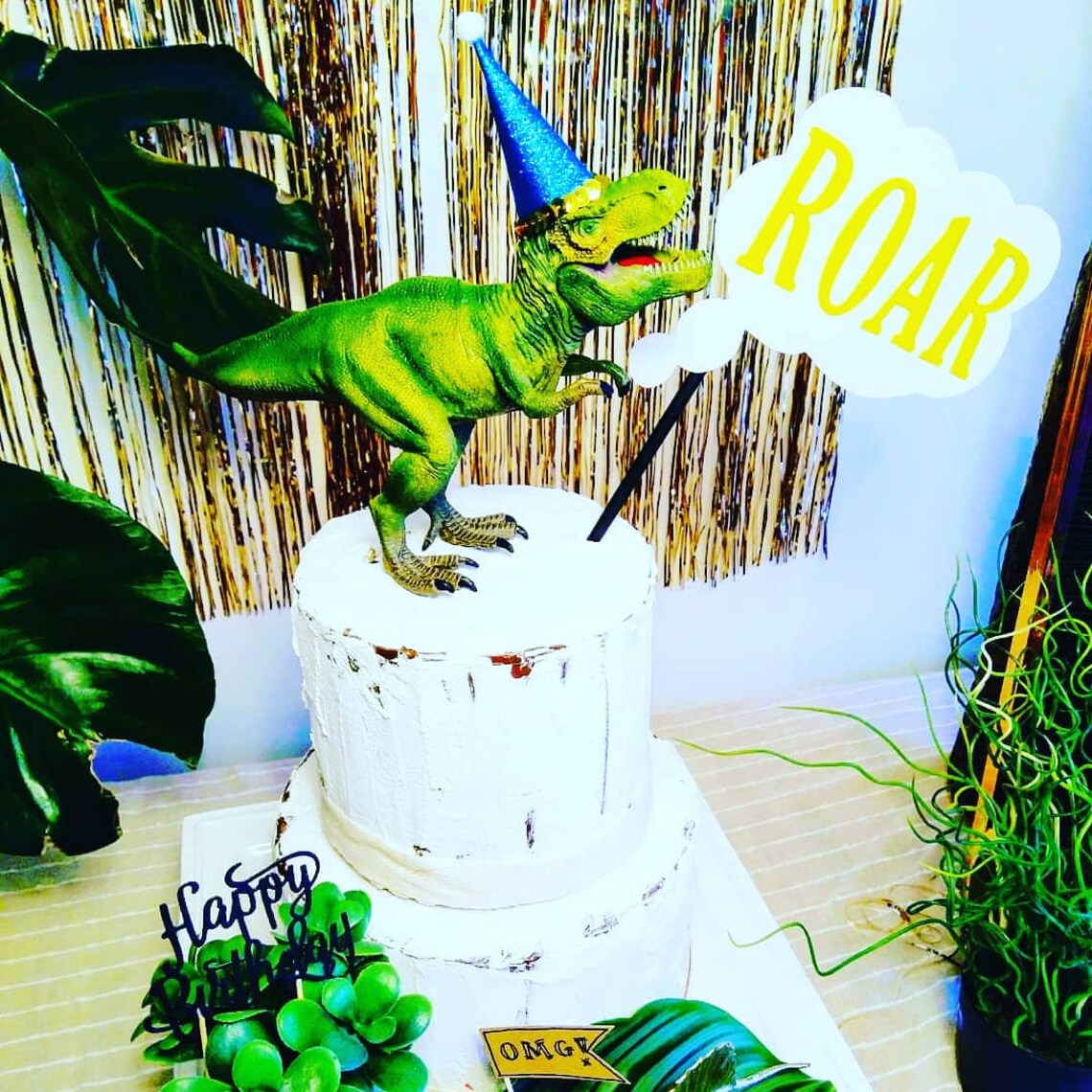 Roar Cake Topper, Animal Themed Party, Dinosaur Cake Topper, Roar ...