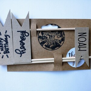 Set of Mini Kraft Flags for Your Celebration Cakes, Cake Topper, Add ...