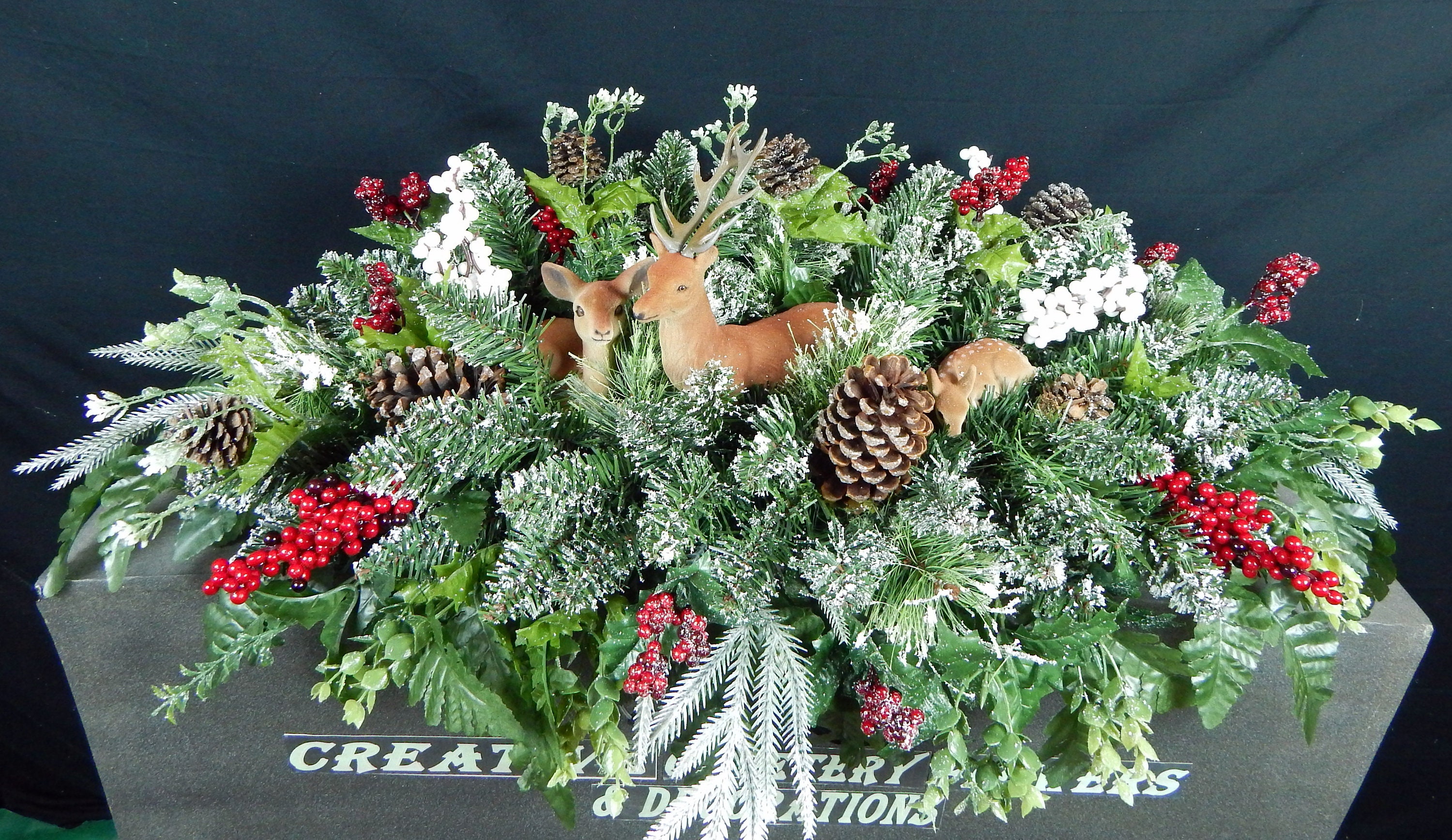 Double Winter Cemetery Flower Headstone/Tombstone Saddle With | Etsy