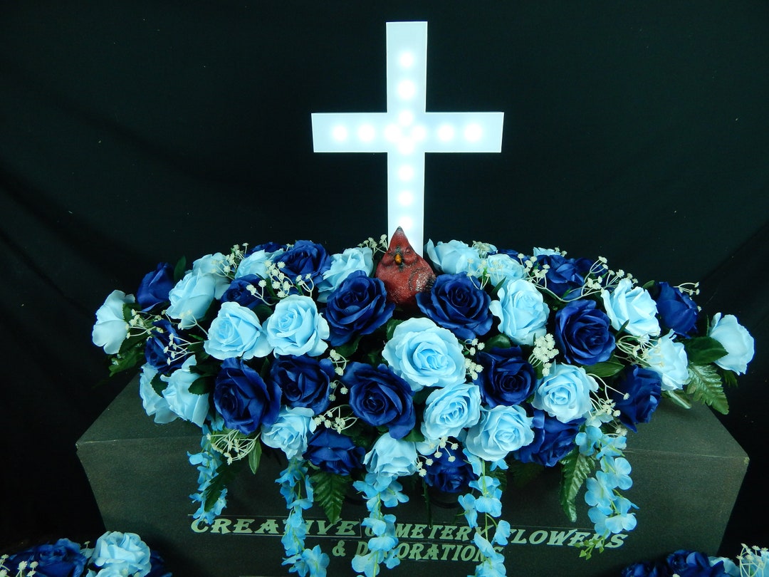 Flor de cementerio doble o tamaño regular Lápida Saddle Sleeping ...