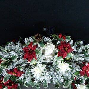 Cemetery Flower Double Headstone Saddle Crystal LED Solar Christmas ...