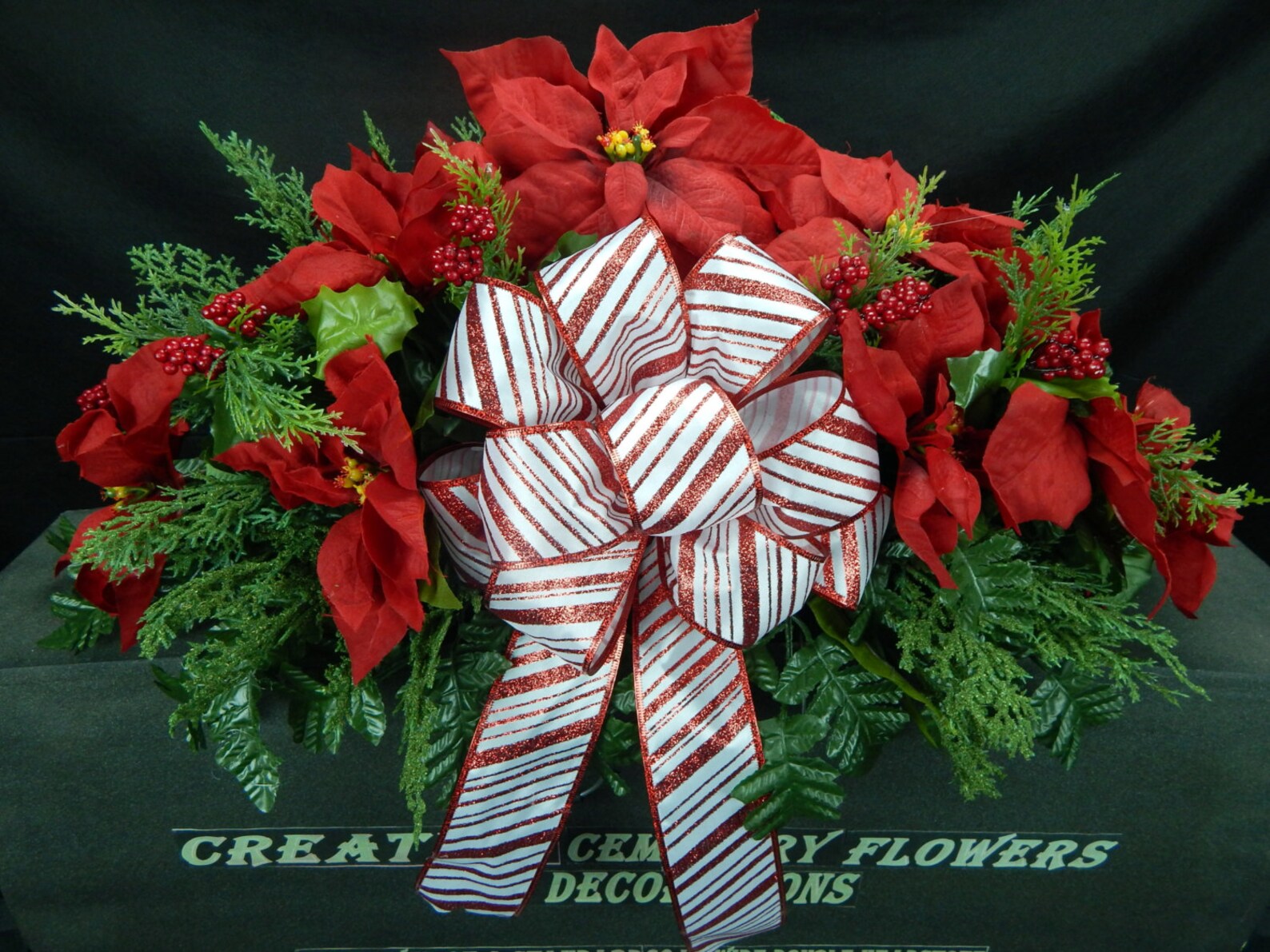 Christmas Cemetery Flower Headstone/tombstone Saddle With - Etsy