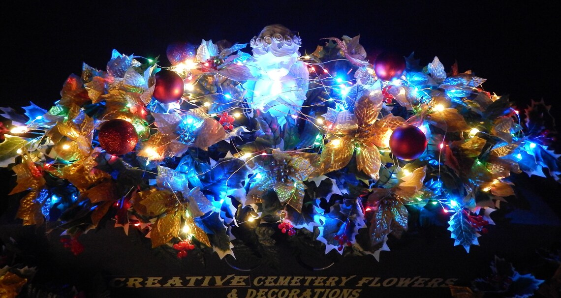 Christmas Fairy Solar Light Cemetery Flower Double or Regular - Etsy