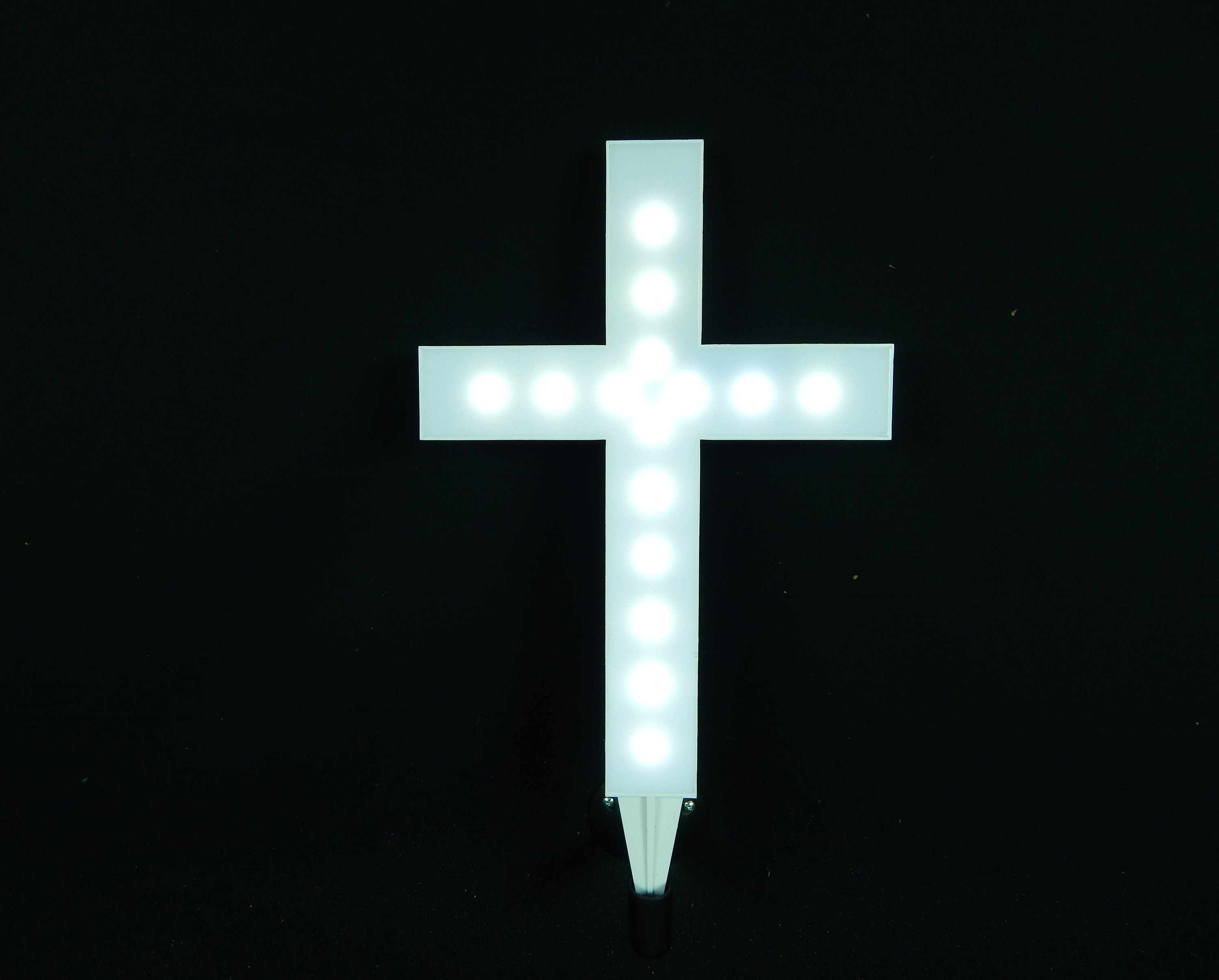14 Inch LED Solar Light Cross With Spike-memorial - Etsy