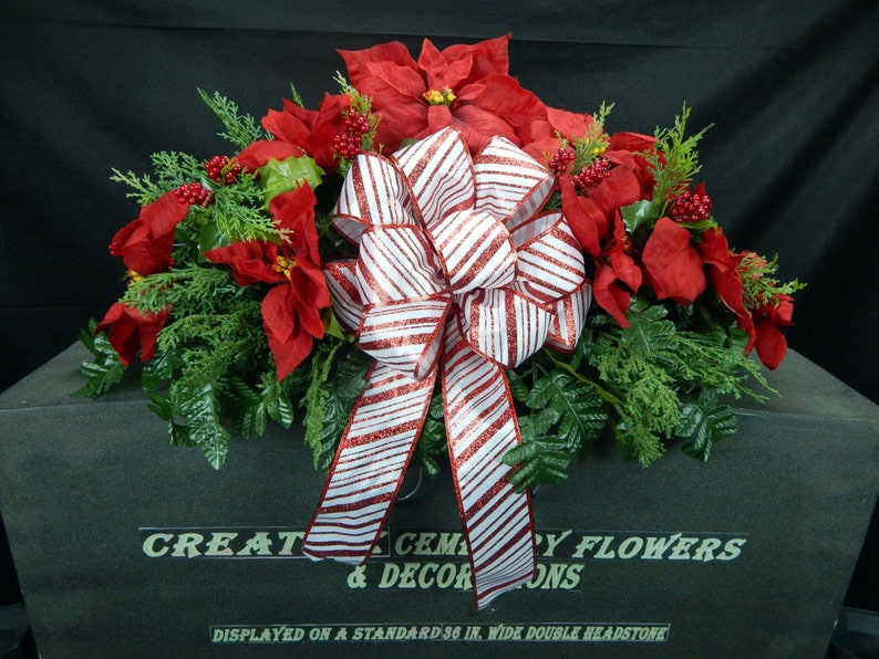 Christmas Cemetery Flower Headstone/tombstone Saddle With - Etsy