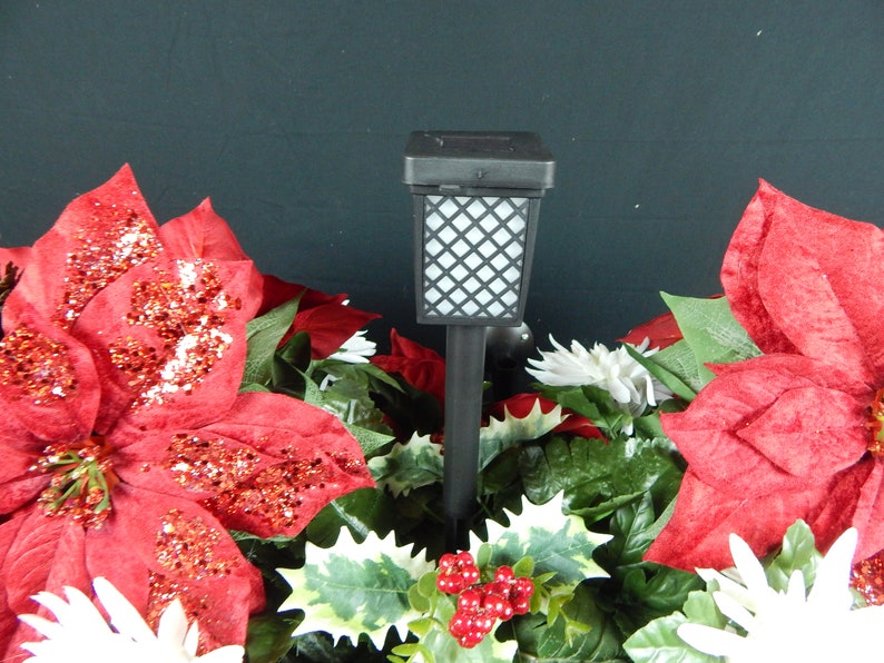 Fire Glow Solar Light Lantern Cemetery Flower Christmas Double - Etsy