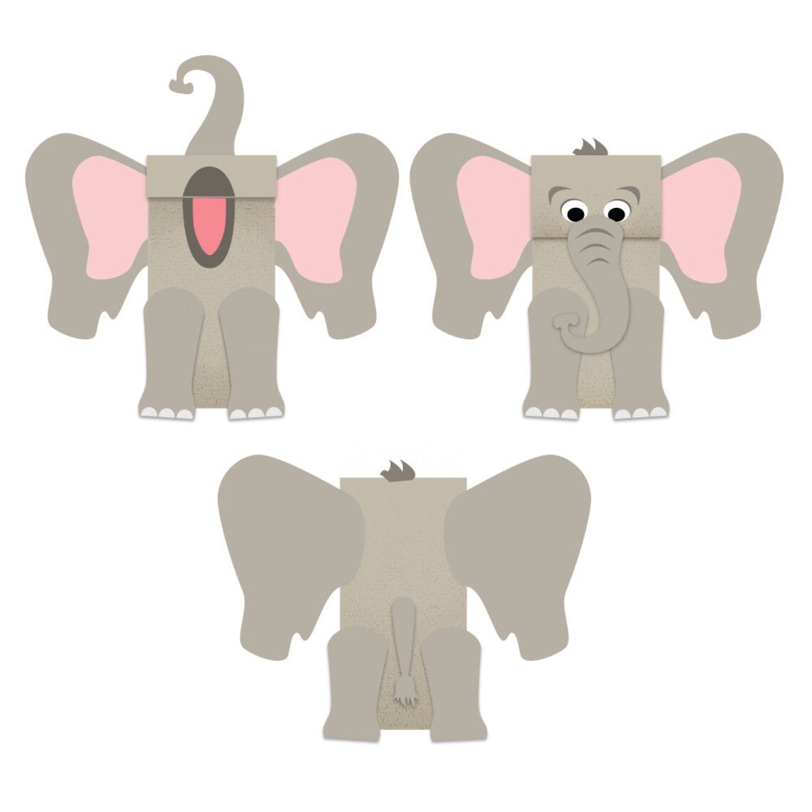 Elephant Paper Bag Puppet - Printable Kid's Craft - Etsy UK