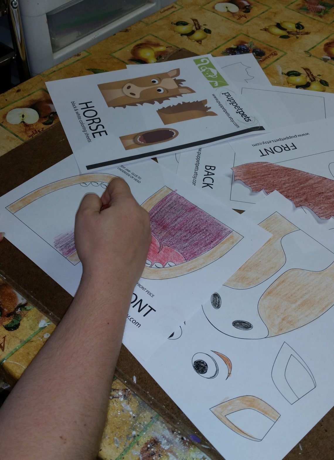 Horse Paper Bag Puppet BLANK Coloring Version Downloadable - Etsy Australia