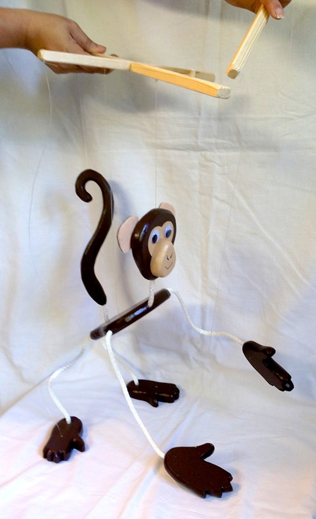 Wooden Monkey Marionette - Puppet Pets Jungle Animal - Etsy