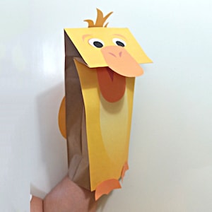 Duck Paper Bag Puppet - FULL COLOR - Downloadable PDF Kid's Craft - Etsy