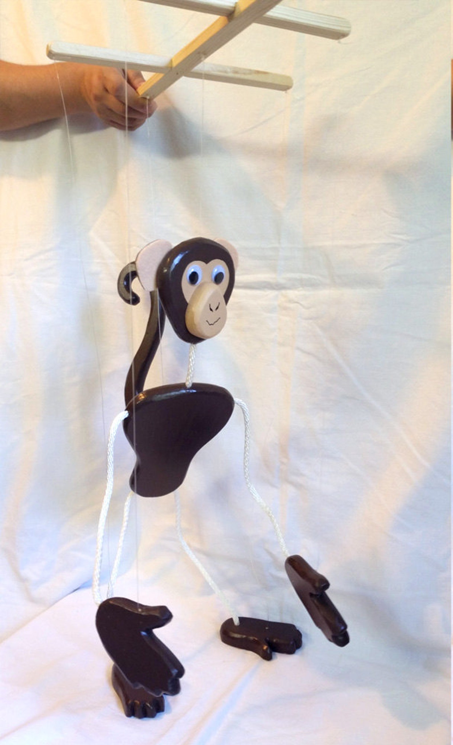 Wooden Monkey Marionette - Puppet Pets Jungle Animal - Etsy