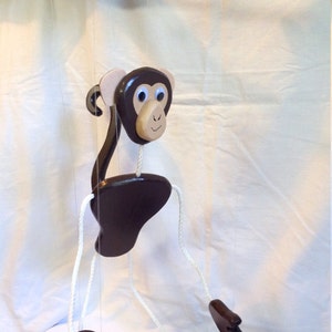 Wooden Monkey Marionette - Puppet Pets Jungle Animal - Etsy