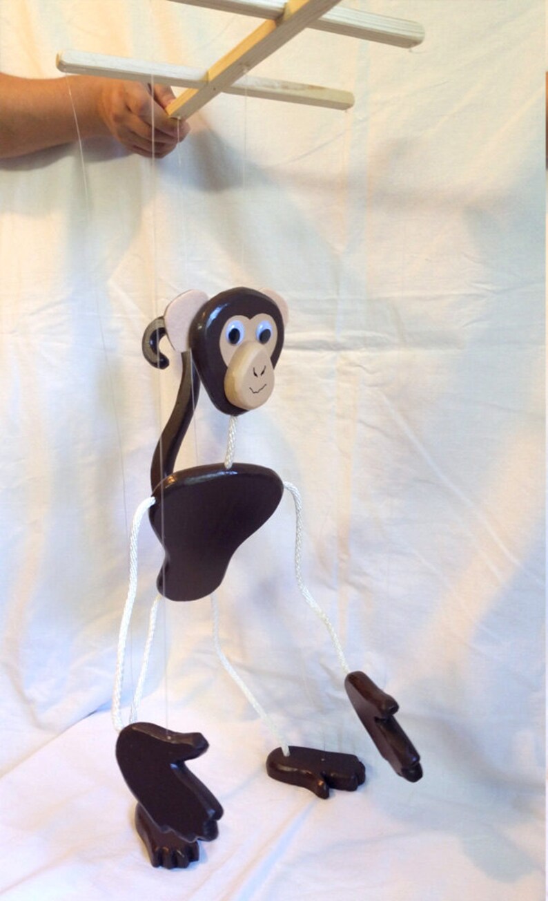 Wooden Monkey Marionette Puppet Pets Jungle Animal - Etsy