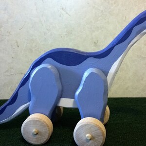 Large Wooden Bronto Rolling Toy With Optional Pull String for Toddlers ...