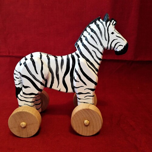 Large Wooden Bronto Rolling Toy With Optional Pull String for | Etsy