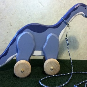 Large Wooden Bronto Rolling Toy With Optional Pull String for Toddlers ...