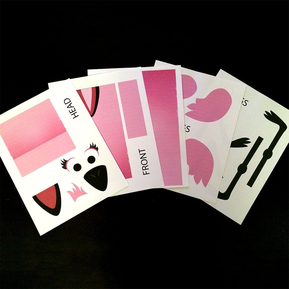 Pink Flamingo Paper Bag Puppet Printable PDF Kid's - Etsy Canada