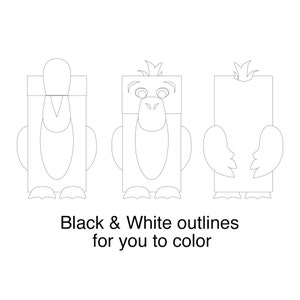 Duck Paper Bag Puppet - BLANK Coloring Version - Downloadable PDF Kid's ...