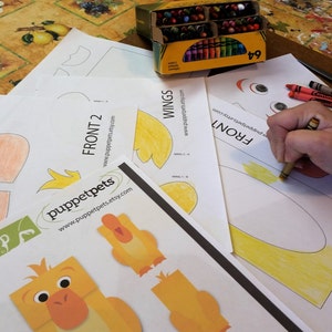 Duck Paper Bag Puppet - BLANK Coloring Version - Downloadable PDF Kid's ...